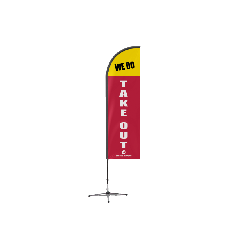 Custom Take Out Restaurant Advertising Feather Flag - strongdisplay.com