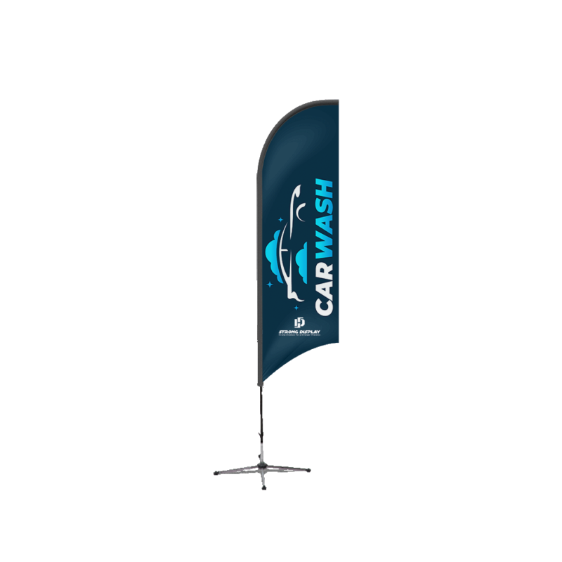 Custom Car Wash Concave Razor Shape Feather Flag Banner - strongdisplay.com